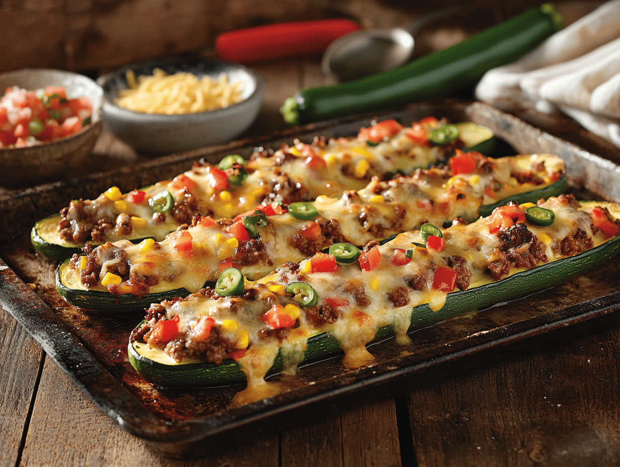 Chilli-Cheese Zucchini Boats Recipe