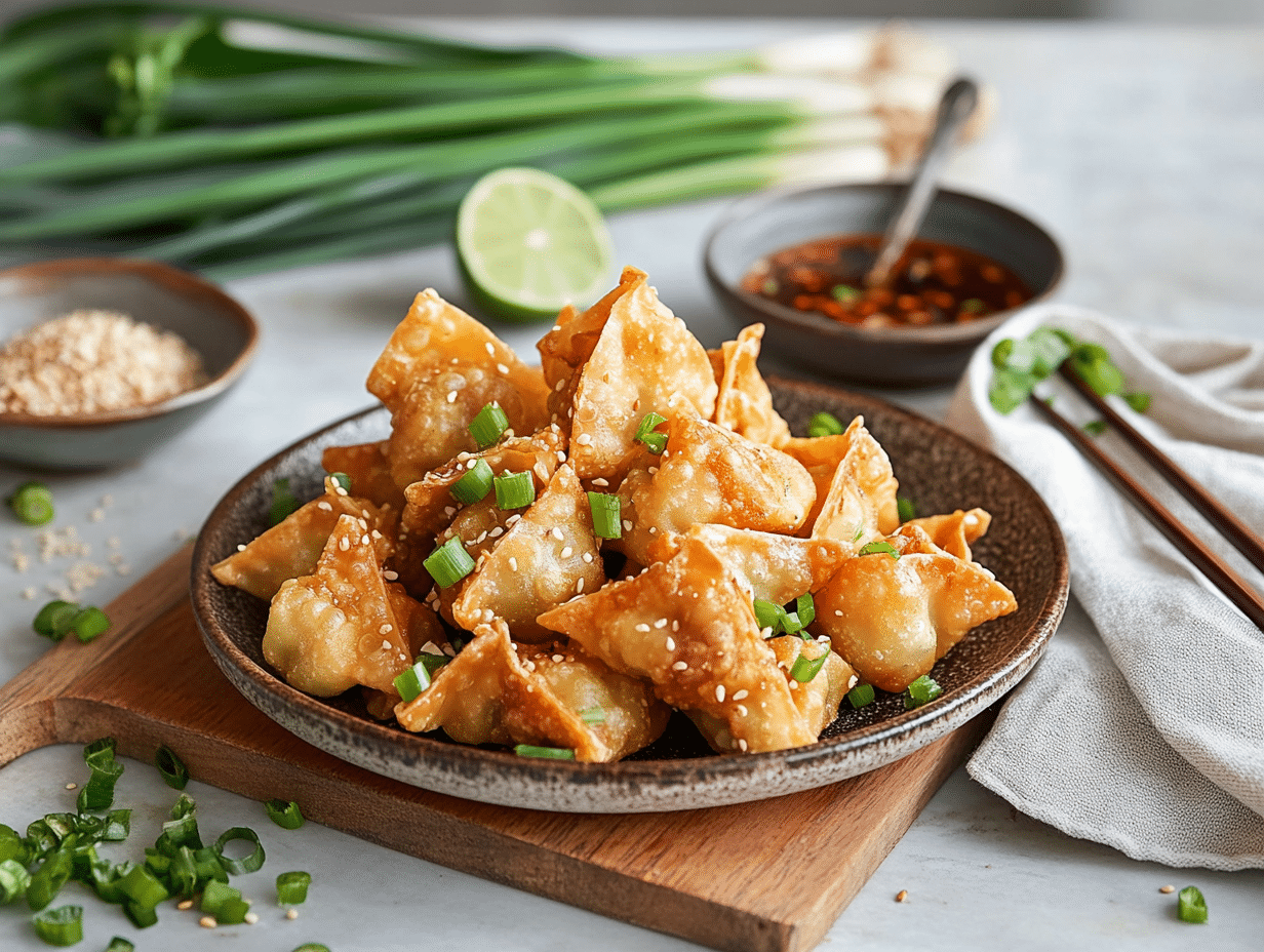 Crispy Chicken Wontons With Spicy Chili And Lime Sauce