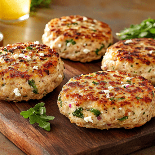 Appetizing Feta Arugula Turkey Burgers