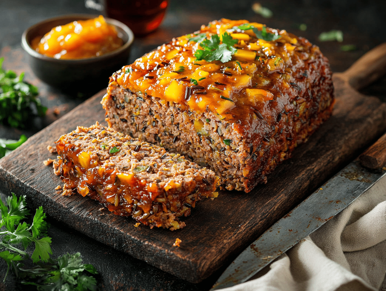 Wild Rice Curried Meatloaf With Mango Chutney - MinceRecipes.info