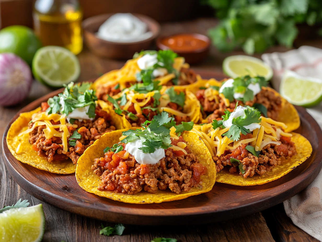 Easy Ground Turkey Tostadas