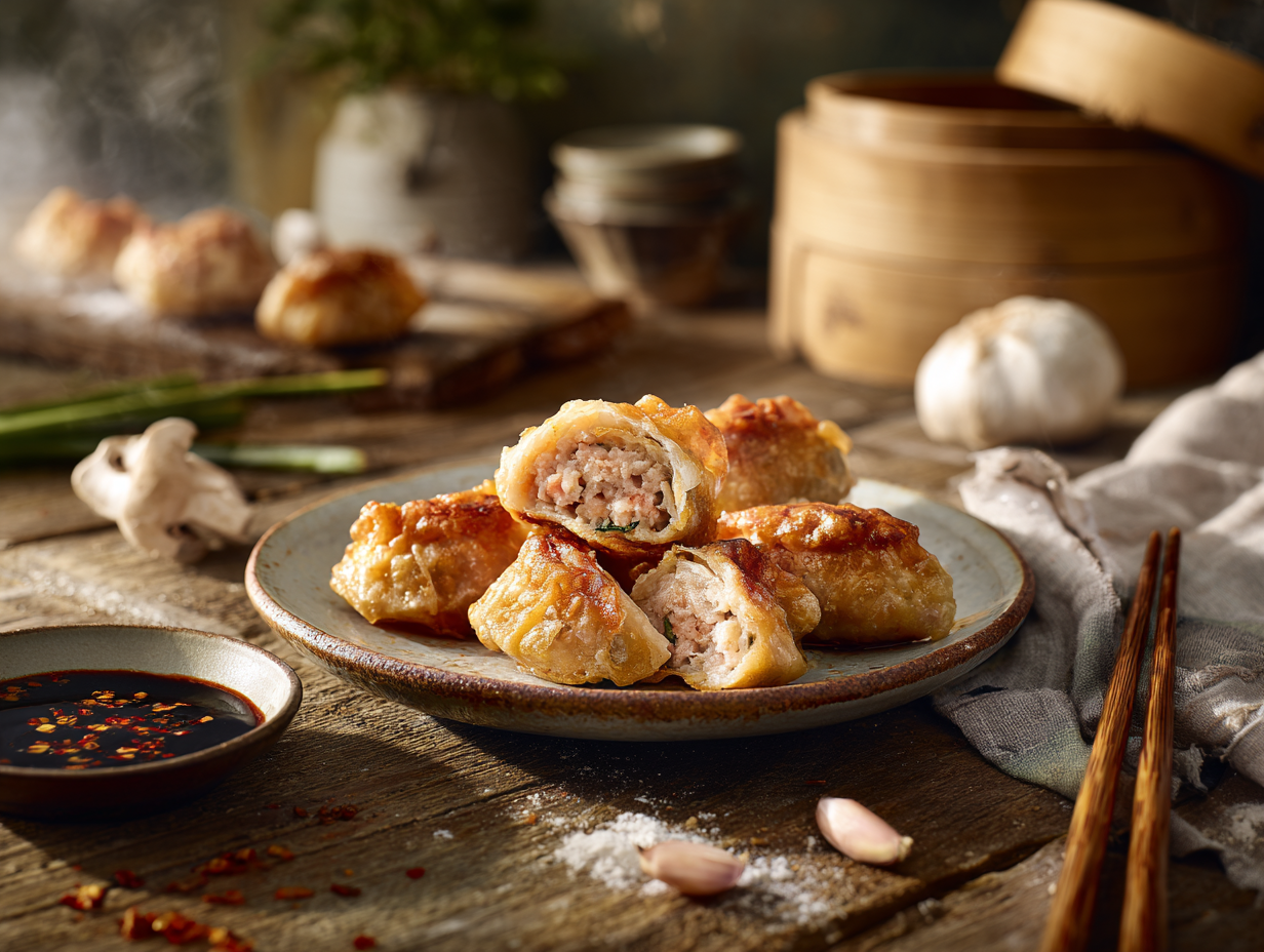 Crispy Deep-Fried Meat Dumpling (Dim Sim)