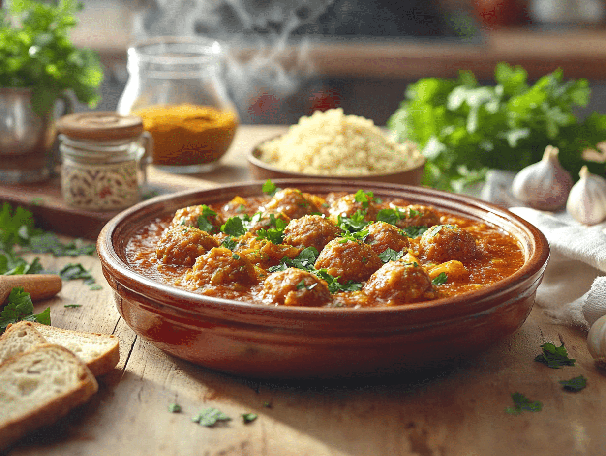 Spicy North African Meatballs In Rich Tomato Sauce