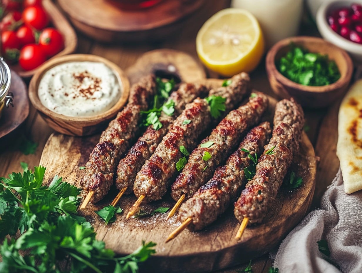 Spiced Beef Kofta Skewers With Creamy Tahini Sauce