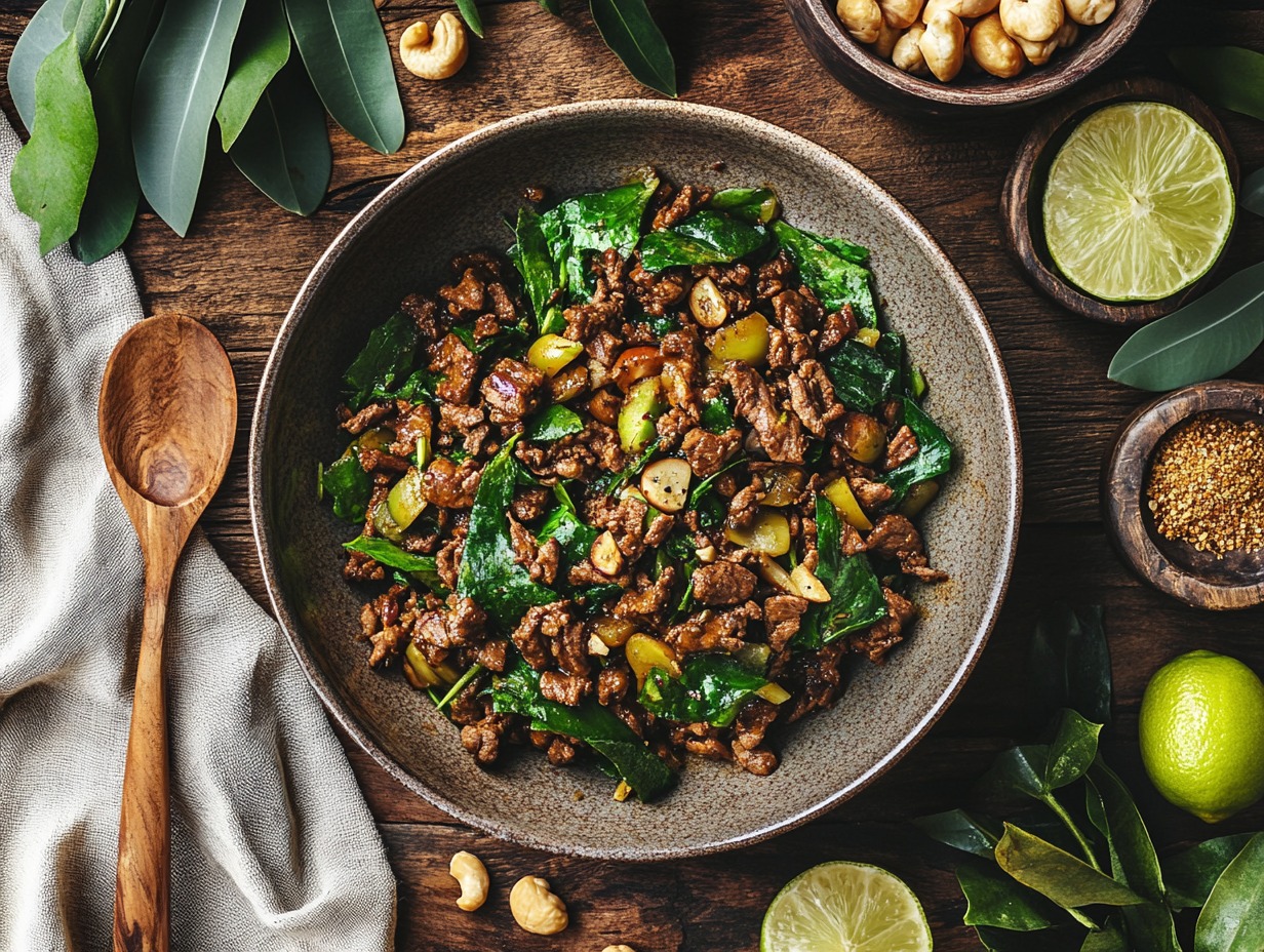 Savory Bush Tucker Kangaroo Mince Stir Fry Delight