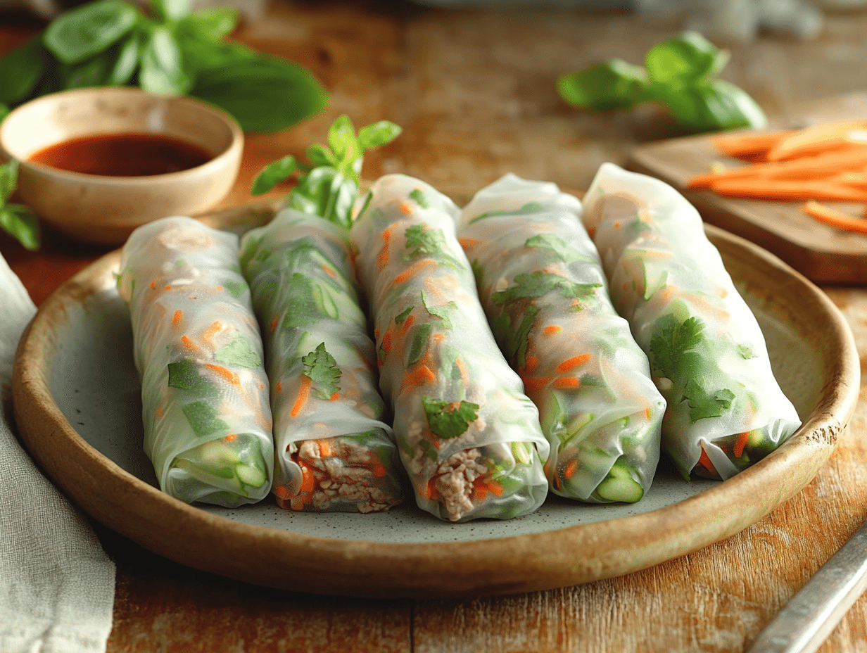 Crispy Thai Basil Beef Mince Spring Rolls Delight