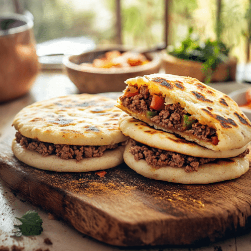 Savory Colombian Arepas: A Delicious Beef-Filled Delight
