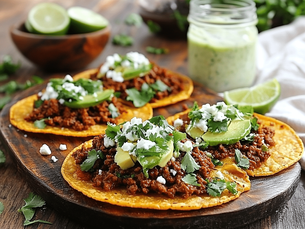 Zesty Mexican Beef Mince Tostadas With Tangy Lime Crema