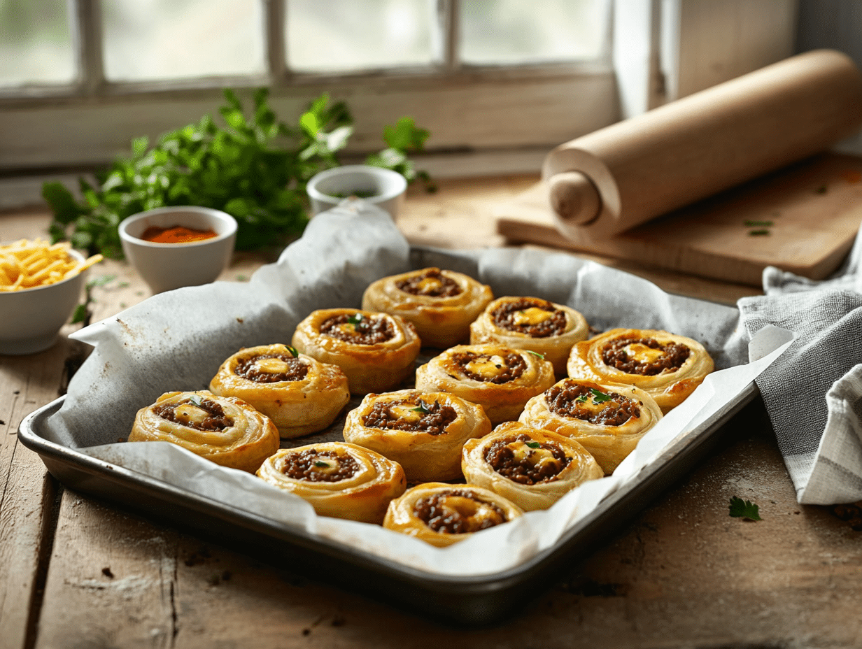 Savory Beef And Cheese Spirals: A Delicious Pastry Delight