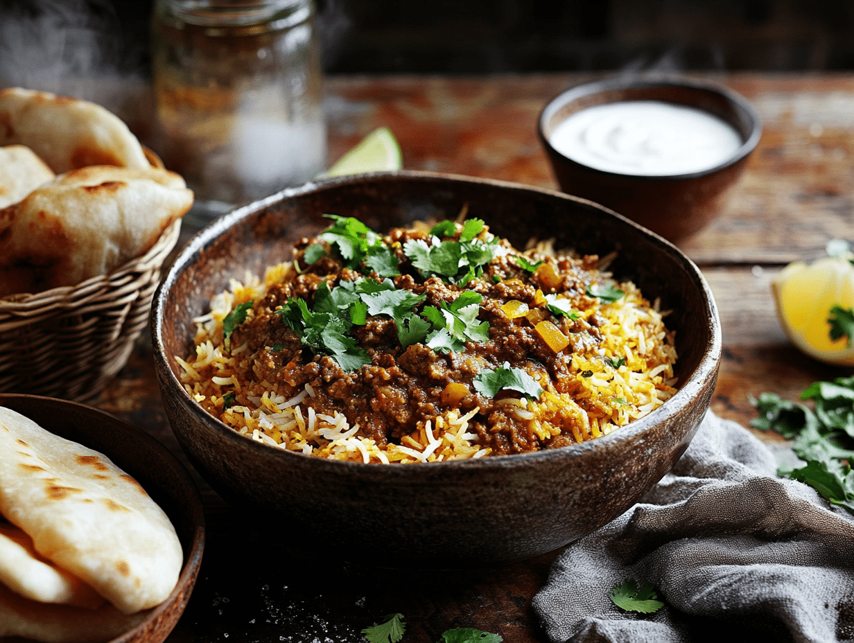 Spicy Beef Mince Biryani Bursting With Aromatic Flavors