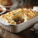 Hearty British Beef Casserole Topped With Golden Potatoes