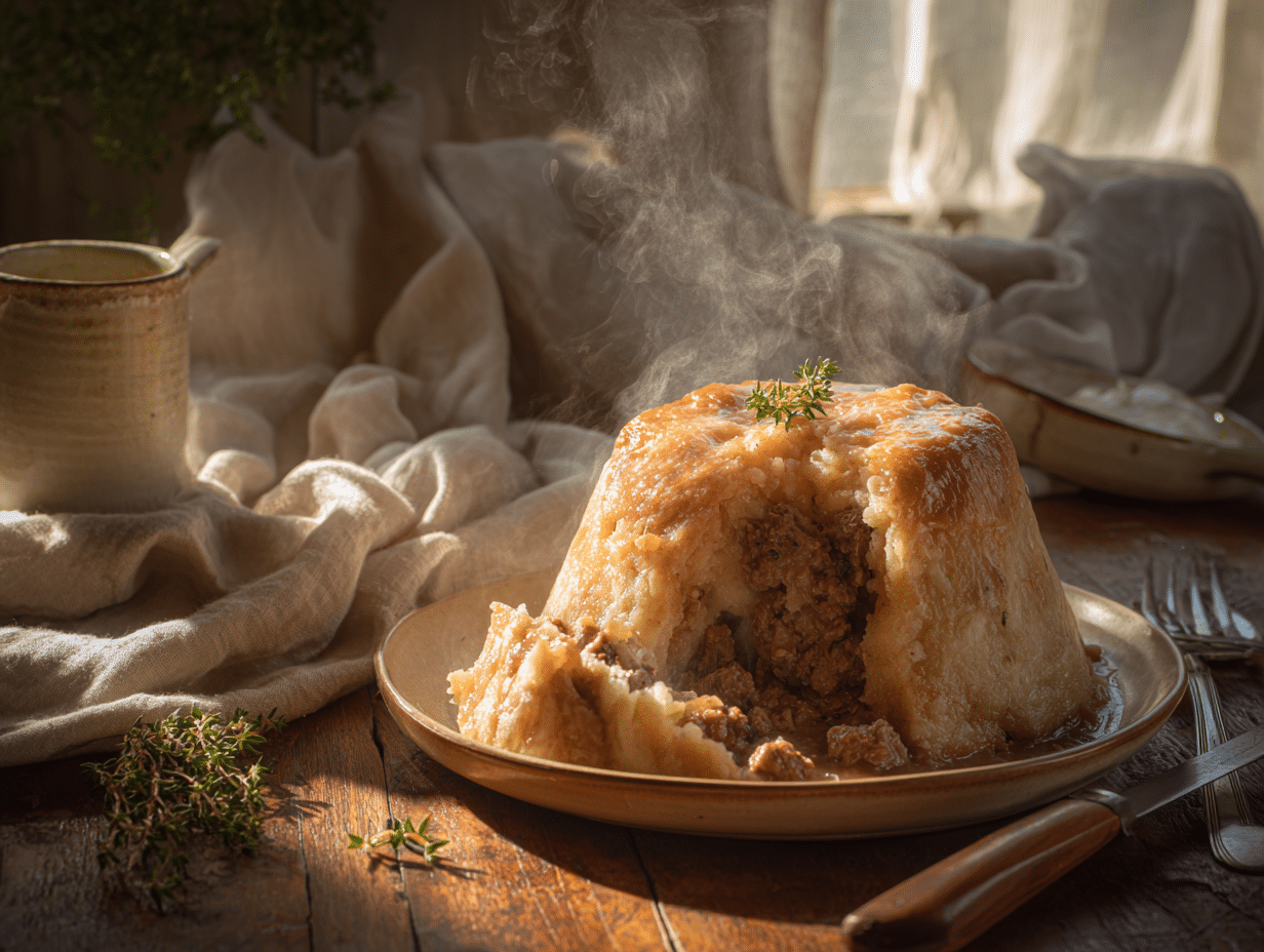 A Hearty British Classic: Steak And Kidney Pudding
